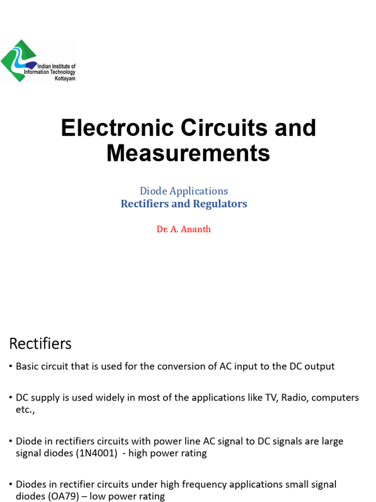 Rectifiers_Regulators | PDF | Rectifier | Diode