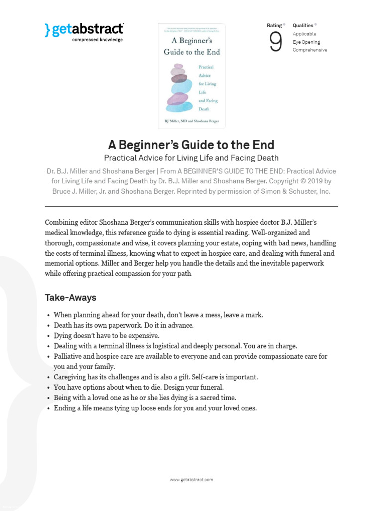 A Beginners Guide To The End Miller en 37173 | PDF | Palliative Care ...
