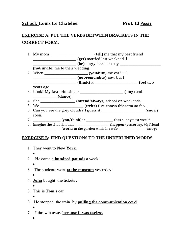 2bac Exercises | PDF