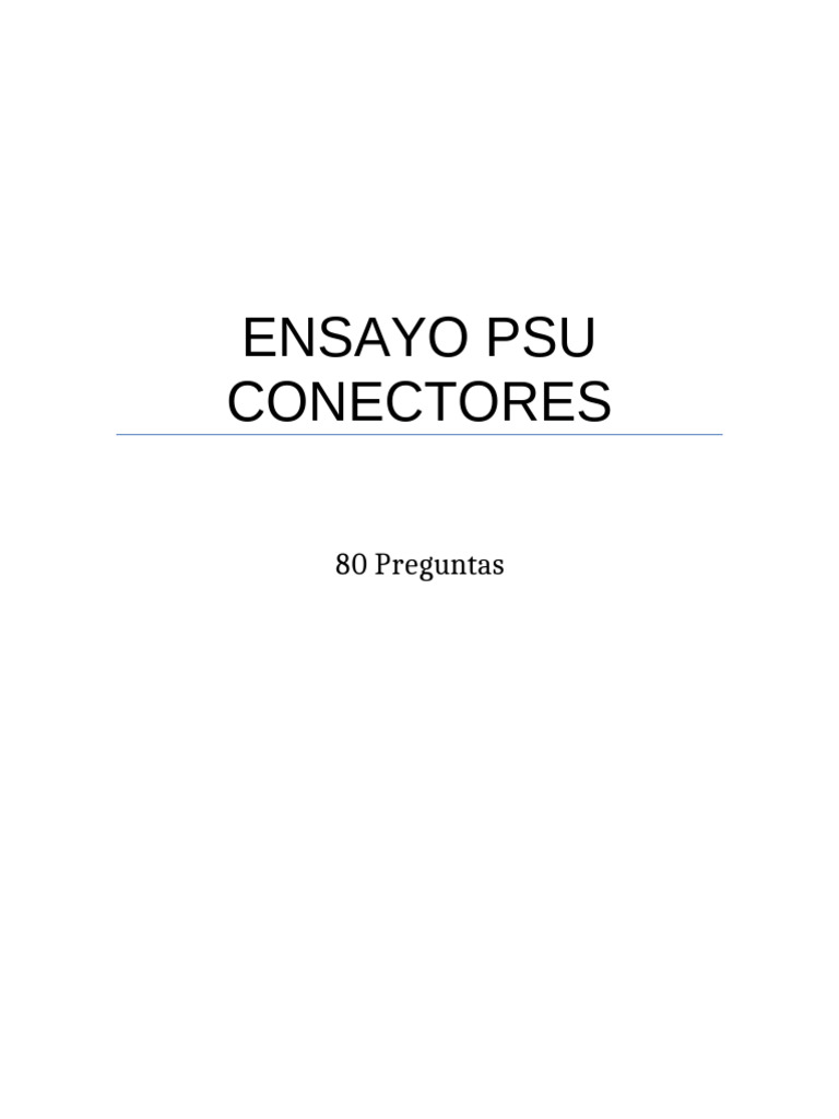 Ensayo de Conectores | PDF | Adverbio