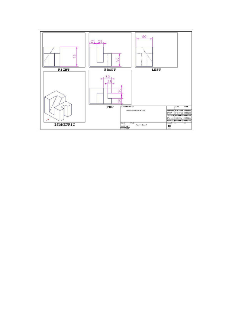 Collab Cad One Machine Block (Engineering Graphics Class 12) | PDF