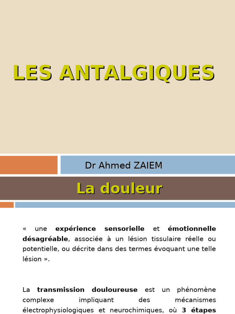 Antalgiques | PDF | Douleur | Anti-inflammatoire non stéroïdien