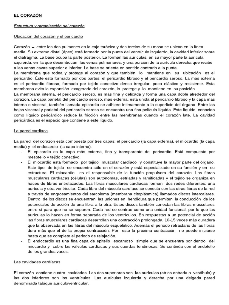 Anatomía y Función del Corazón | PDF | Corazón | Electrocardiografia