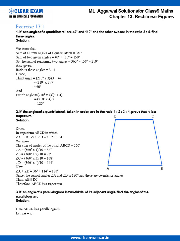 Chapter 13 Rectilinear Figures | PDF | Rectangle | Elementary Geometry