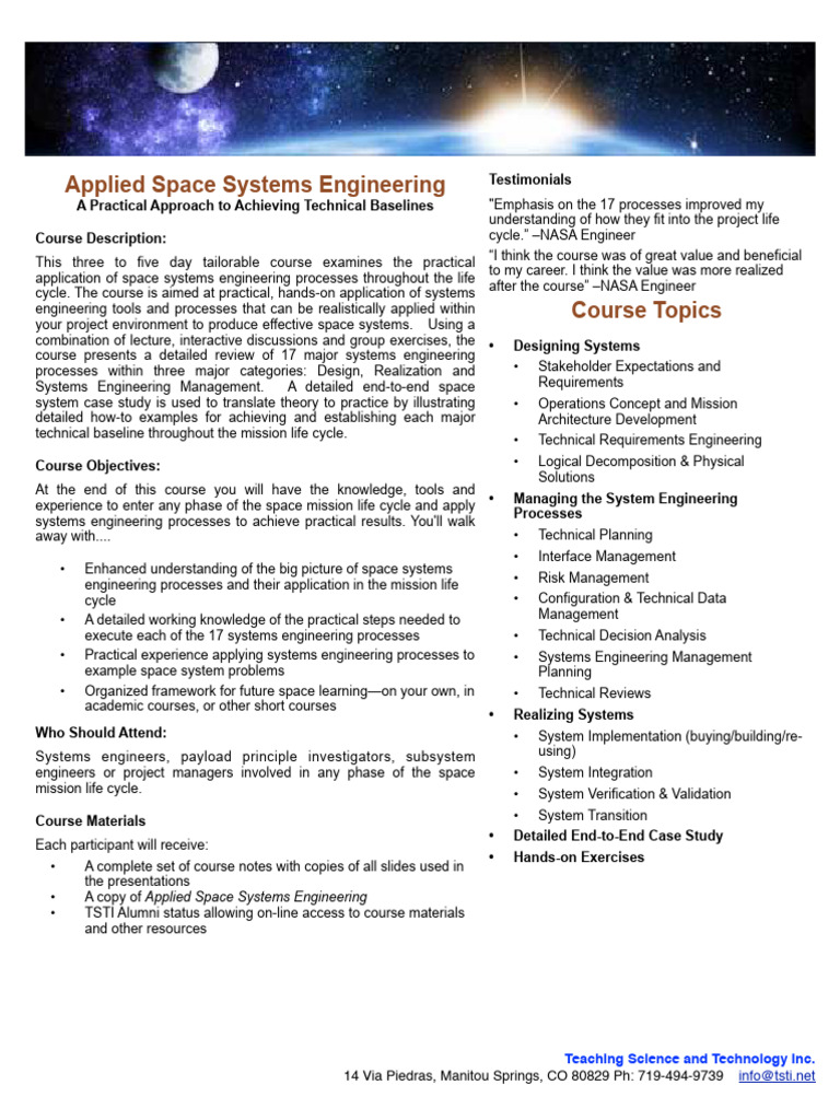 Applied_Space_Systems_Engineering | PDF | Systems Engineering | System