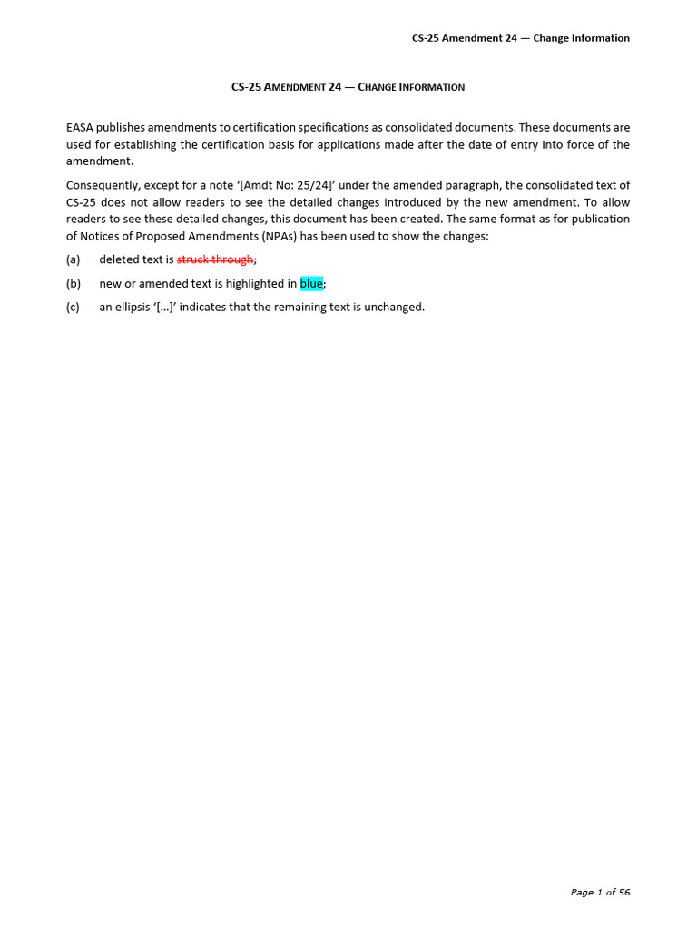 Change Information - Utf-8 - Q - E2 80 94 - CS-25 Amendment 24 | PDF ...
