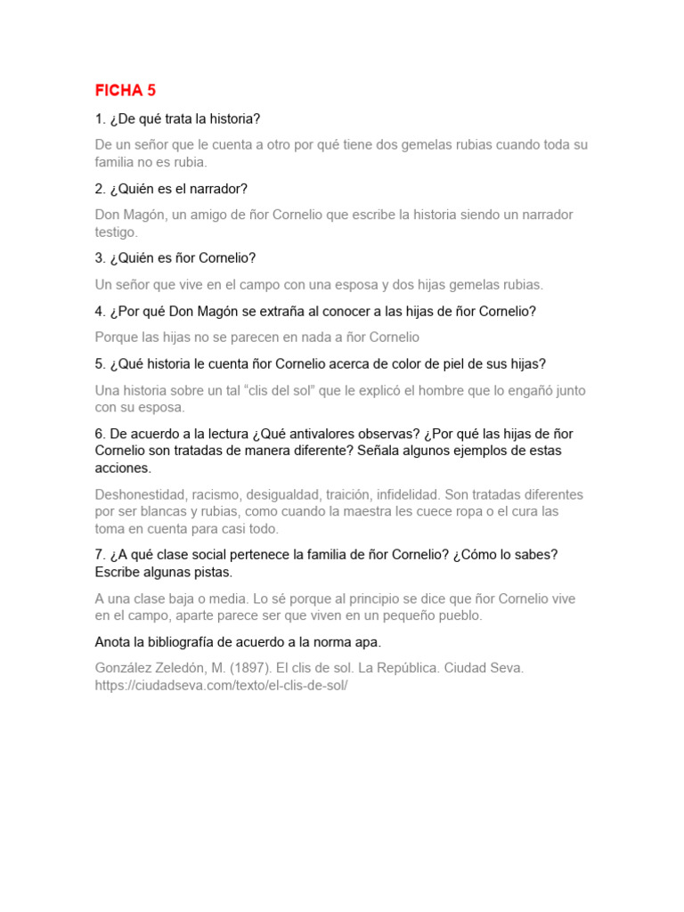 Ficha 5 | PDF | Ficciones de misterio, "thriller" y crimen