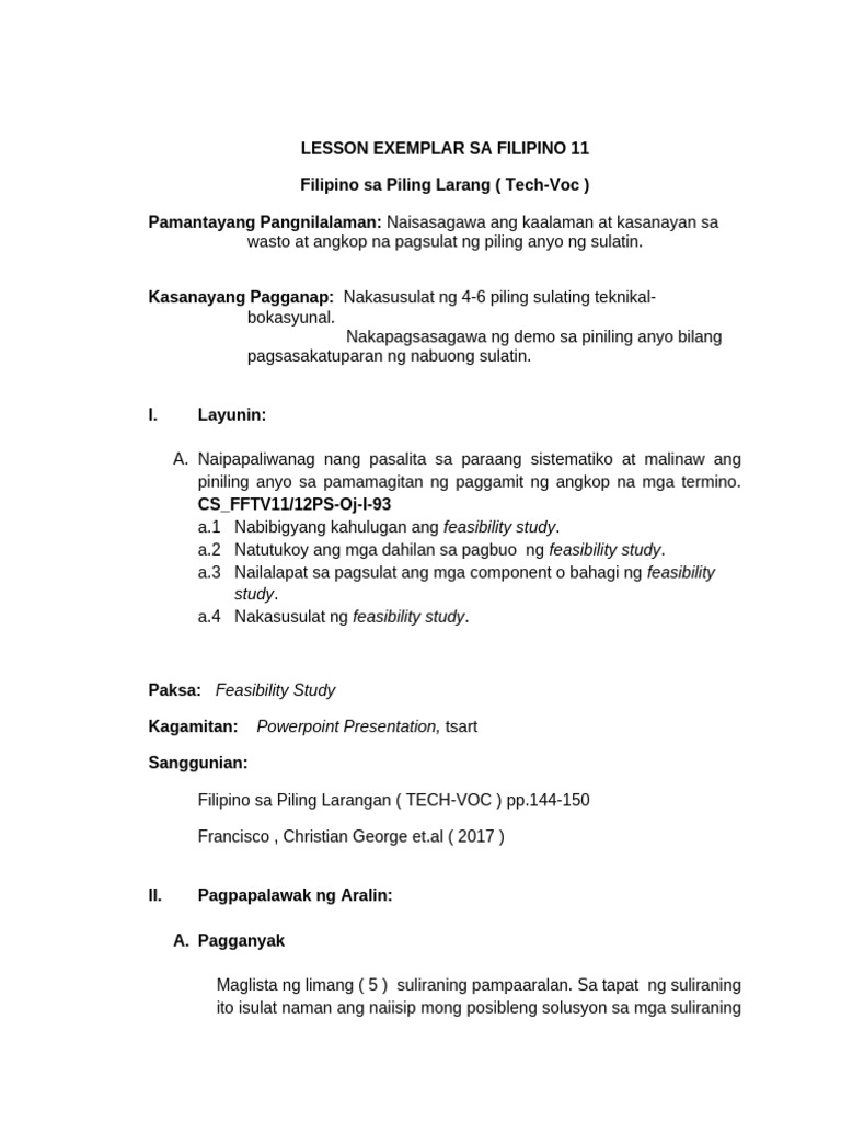 Exemplar - Feasibility Study | PDF