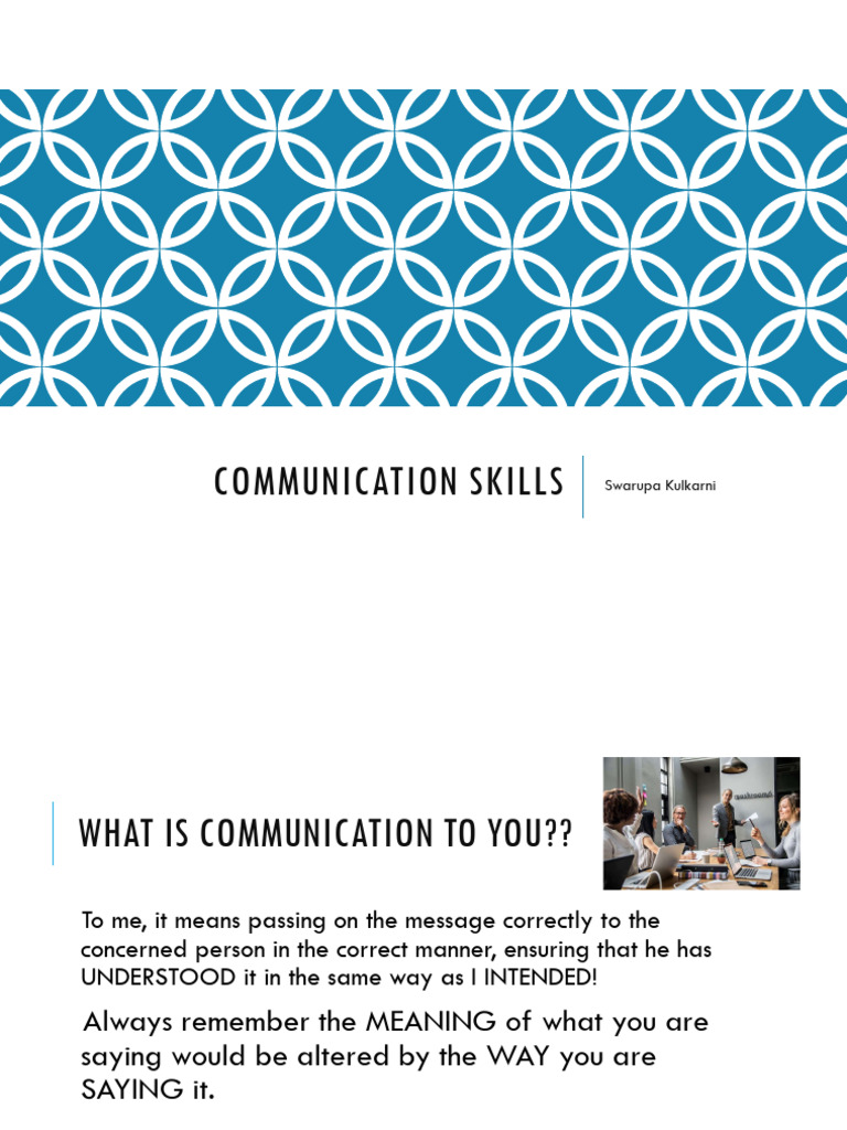 Communication Skills - Module I | PDF | Communication | Nonverbal Communication