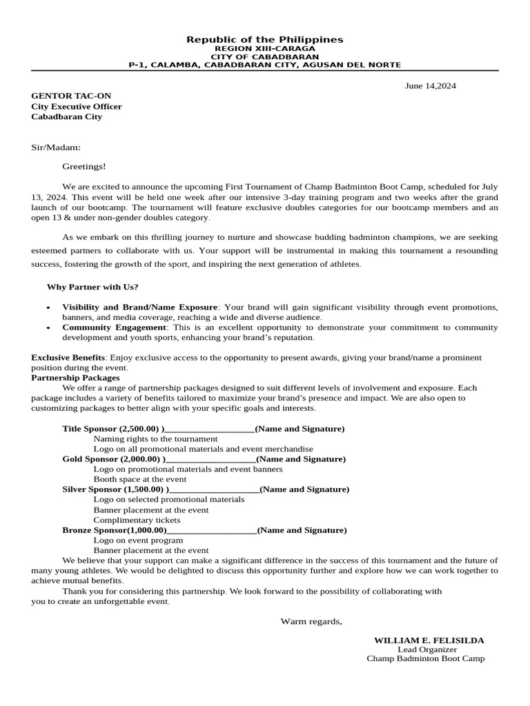 PROPOSED PARTNERSHIP LETTER FOR gentor tac-on | PDF | Brand