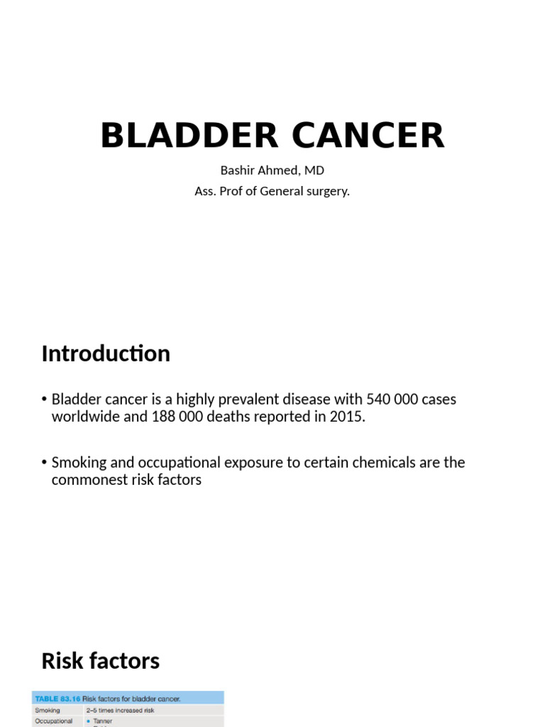 Bladder Cancer | PDF | Urology | Diseases And Disorders