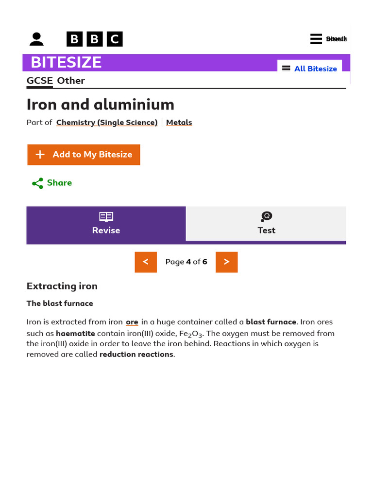 Extracting Iron - Iron and Aluminium - GCSE Chemistry (Single Science ...
