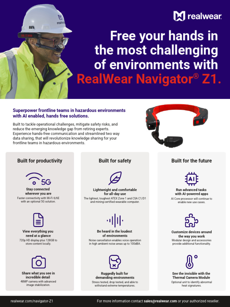 Ficha-Tecnica-RealWear-Z1 | PDF | Android (Operating System) | Computing