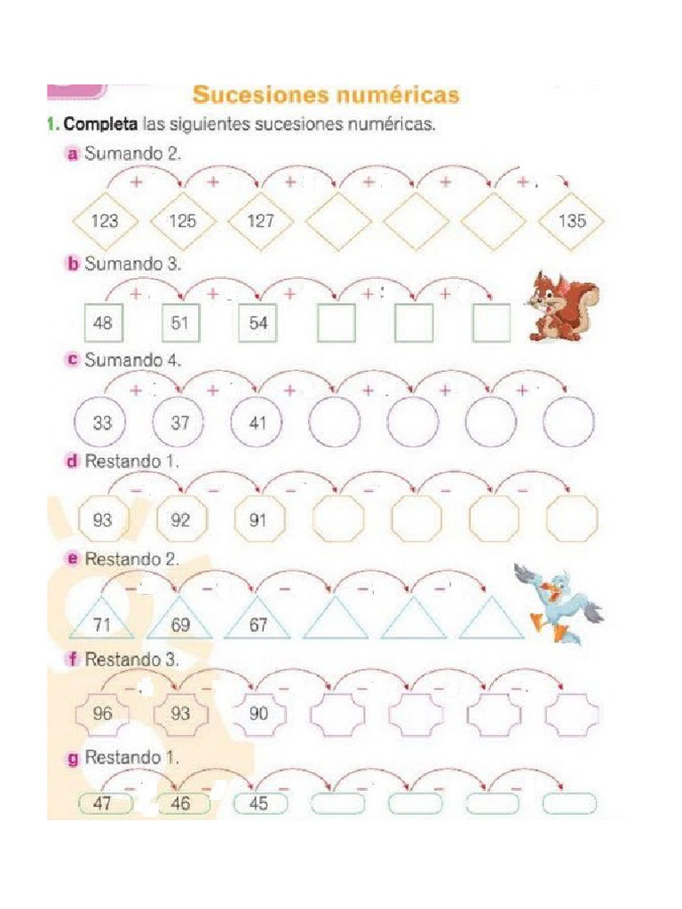 M_ secuencias numericas_ ficha | PDF