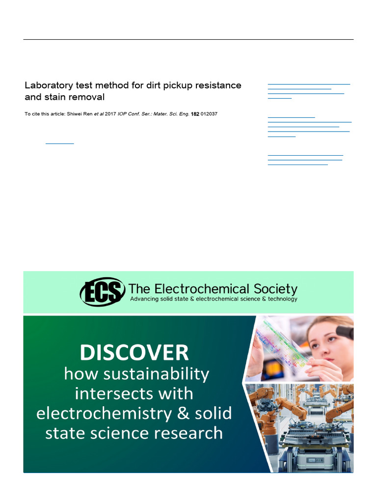 Laboratory Test Method For Dirt Pickup Resistance and Stain | PDF ...