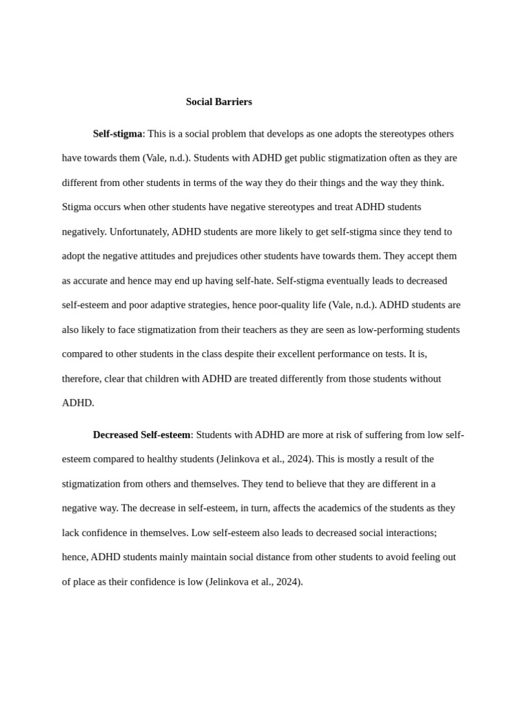 ADHD Barriers - Edited NEW | PDF | Social Stigma | Attention Deficit ...