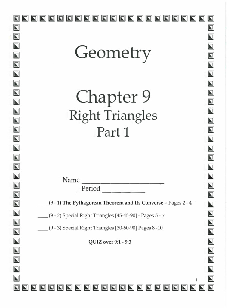 Chapter 9 - Special Right Traingles Part 1 | PDF | Triangle | Euclidean Plane Geometry