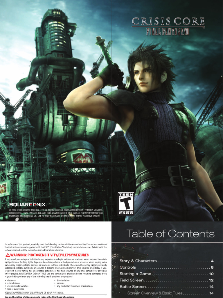 Crisis Core: Final Fantasy VII Guide | PDF