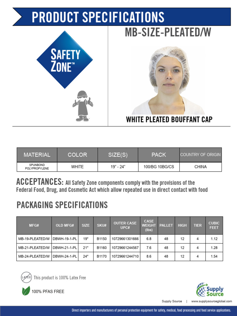 Ficha Tecnica - Bouffant Cap en Tiras | PDF | Freight Transport | Industrial Processes