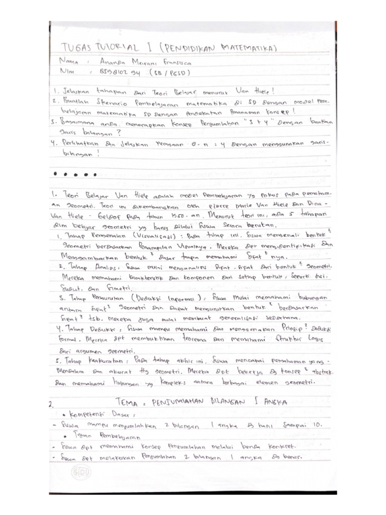 Pendidikan MTK (Ananda Meirani Fransisca) | PDF