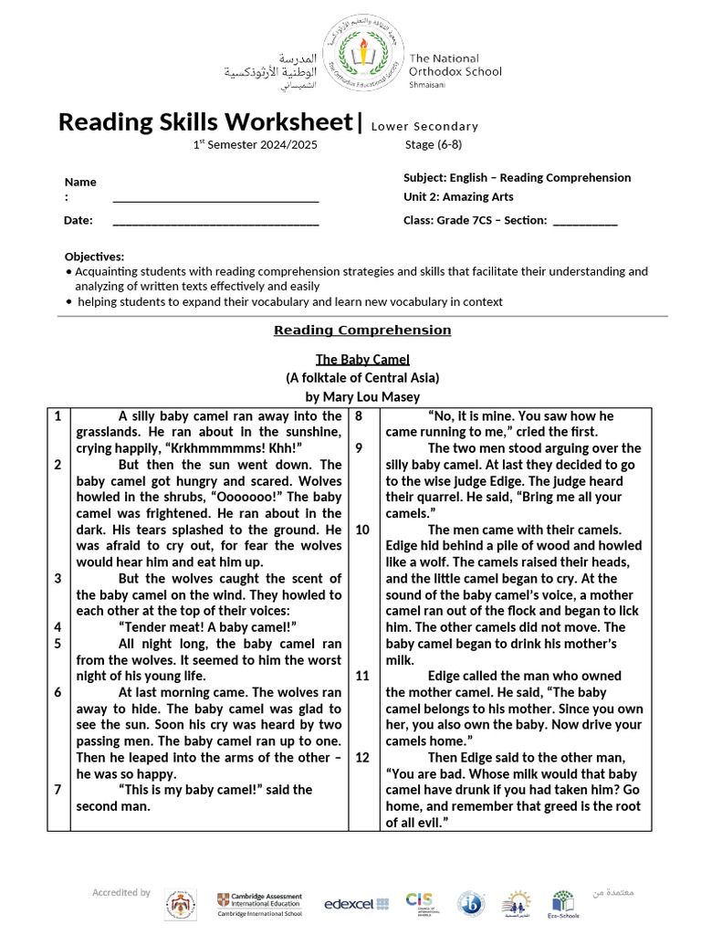 G7 - U2 - Reading comprehension practice | PDF | Reading Comprehension