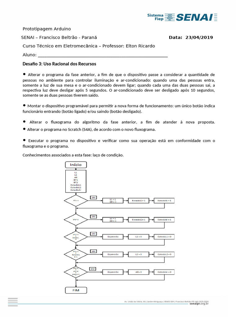 Exercicio 03 - Uso Racional Dos Recursos Arduino | PDF