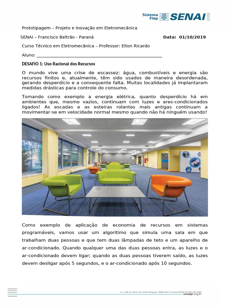 Exercicio 01 - Uso Racional Dos Recursos Arduino - Cópia | PDF | Ar condicionado