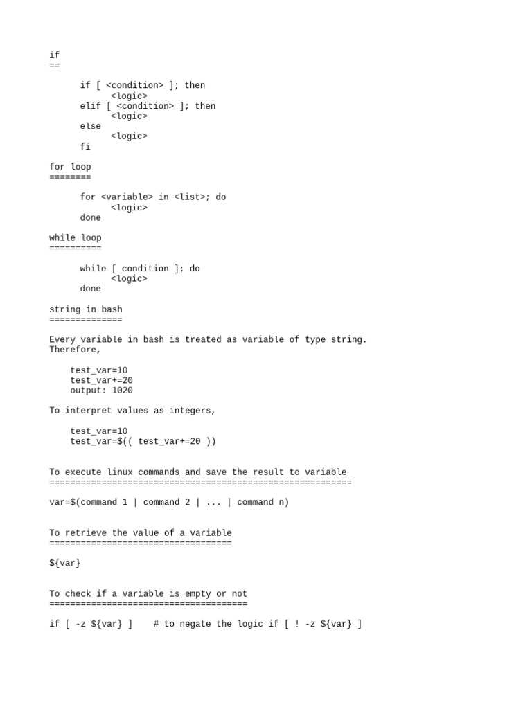 Shell Scripting Notes Pdf Computer Science Software Development