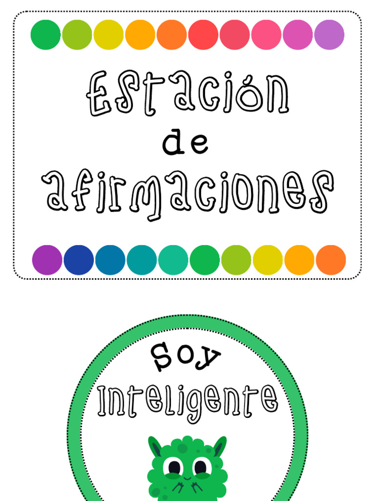 Póster Estación de Afirmaciones Colorido y Simple PDF | PDF