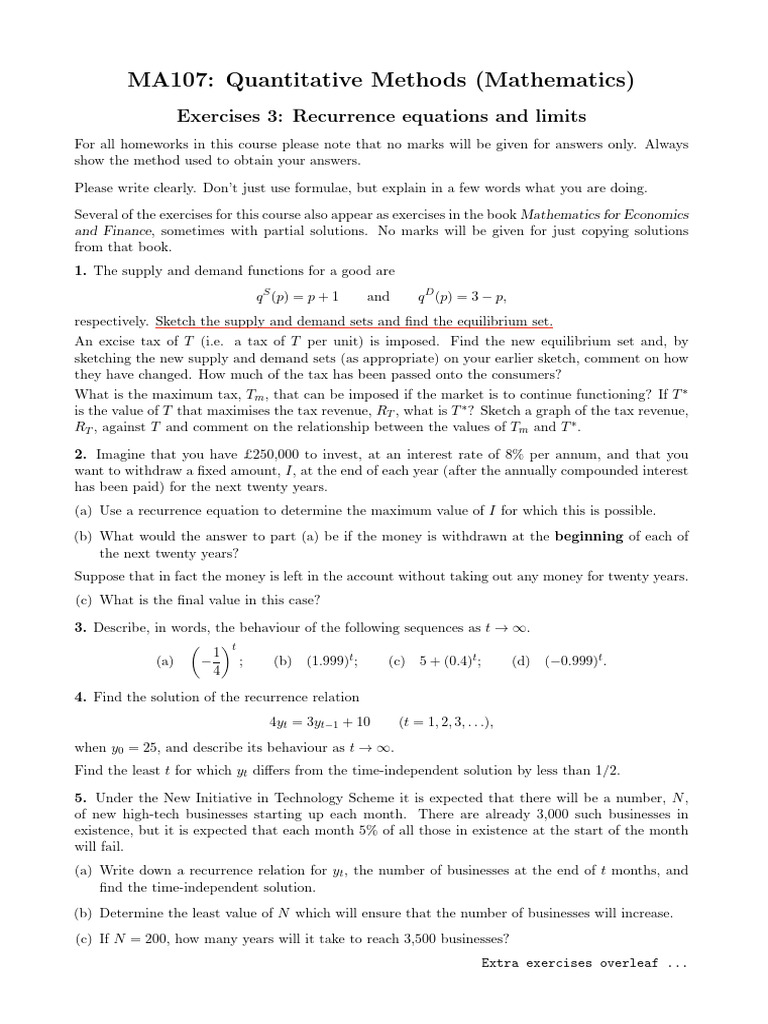 Quantitative Method Practice | PDF | Taxes | Demand
