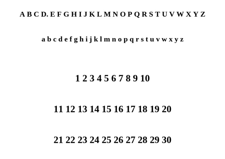 Alfabeto e Números Até 30 | PDF