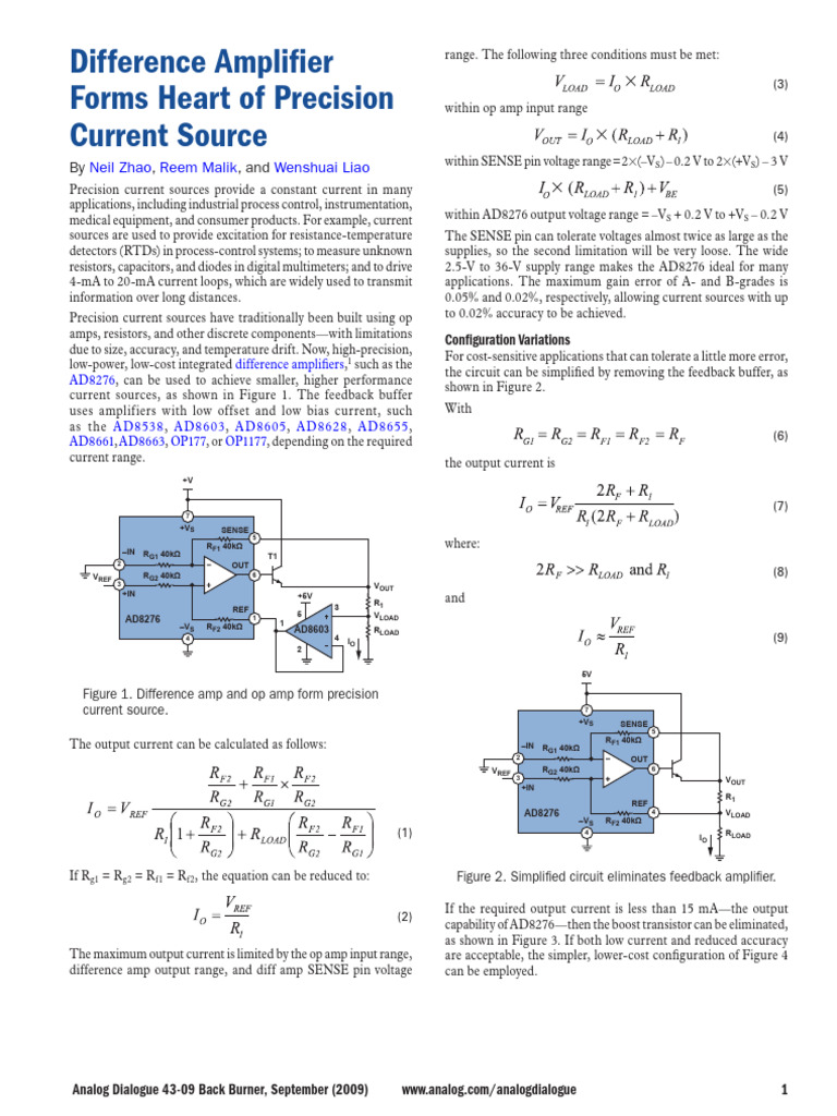 Diff Amp Heart of Precision Current Source | PDF | Amplifier | Operational Amplifier