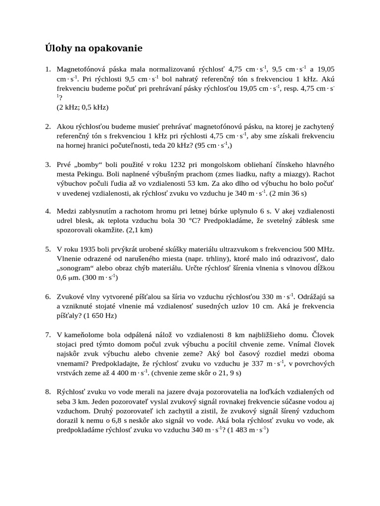 10 - Ulohy Akustika | PDF