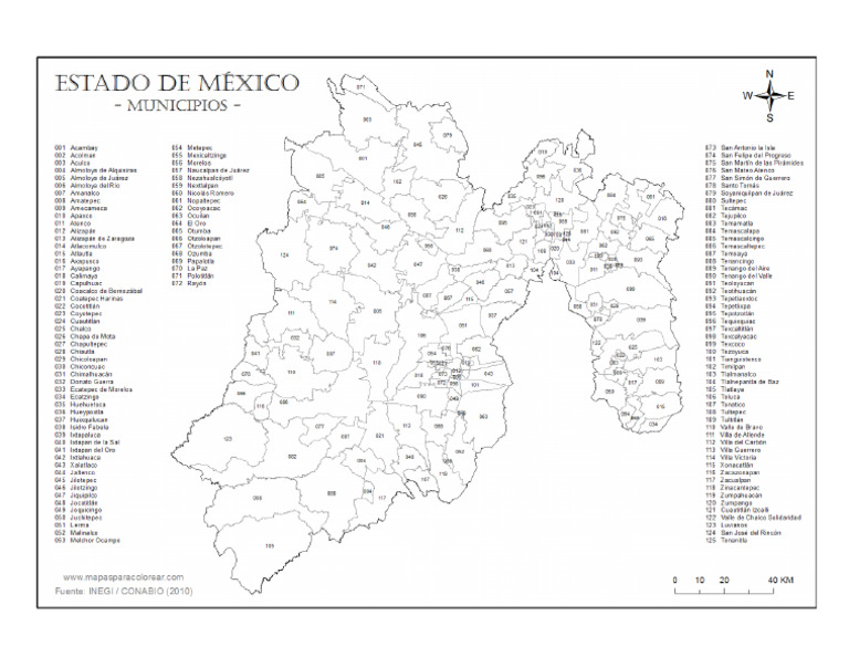 Mapa Del Estado de Mexico Con Nombres | PDF