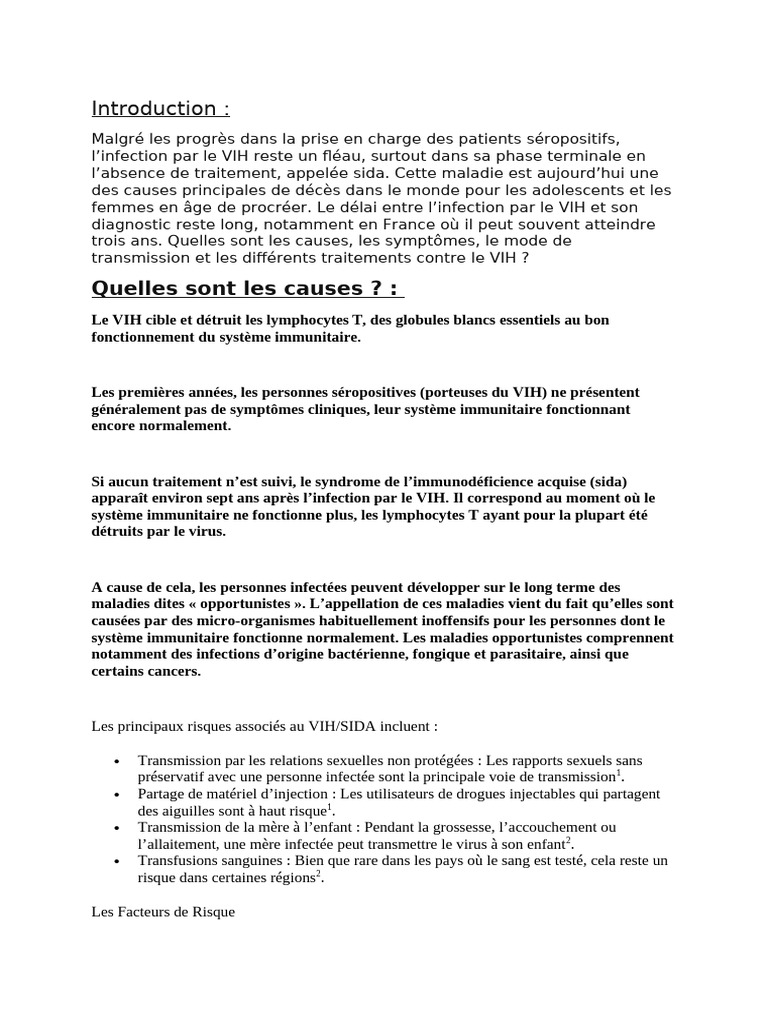 Causes et solutions du VIH/SIDA | PDF | SIDA | VIH