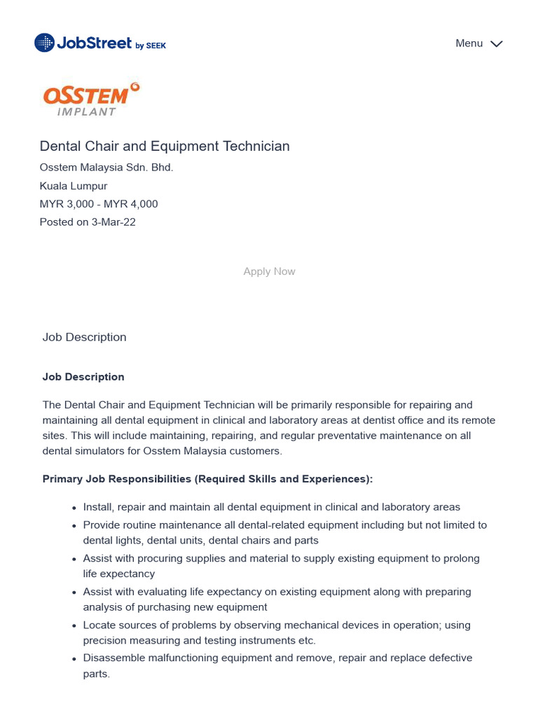 Dental+Chair+and+Equipment+Technician+-+Osstem+Malaysia+Sdn +BHD ...