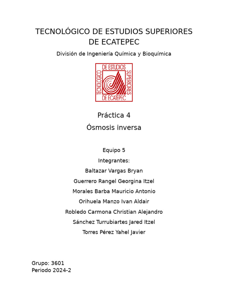 Práctica4 Ope1 | PDF | Ósmosis | Membrana