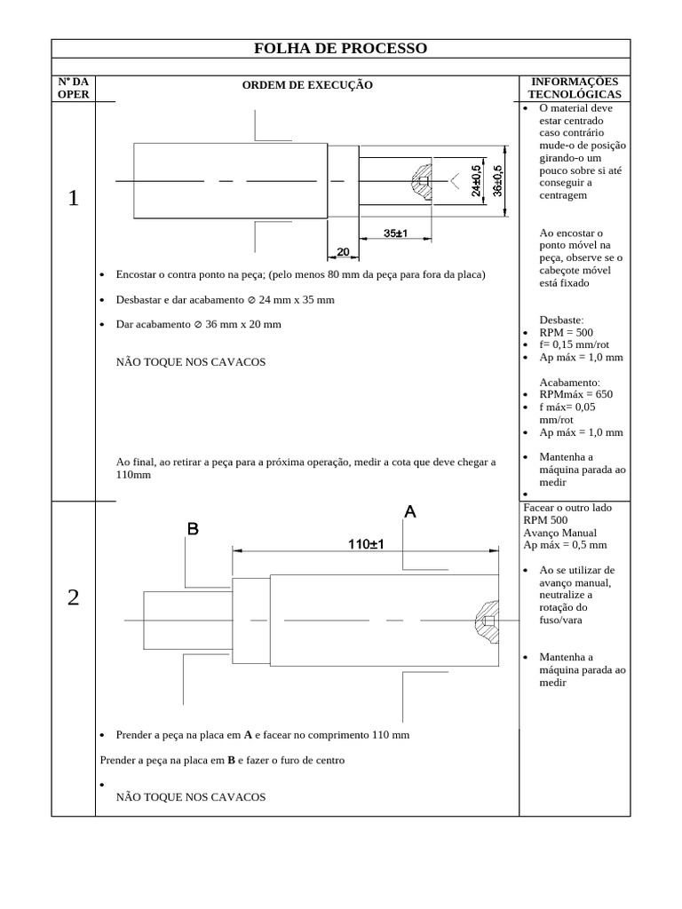 aula prática - folha de processo | PDF