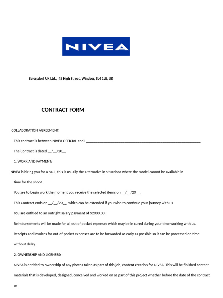 CONTRACT FORM | PDF | Private Law | Business Law