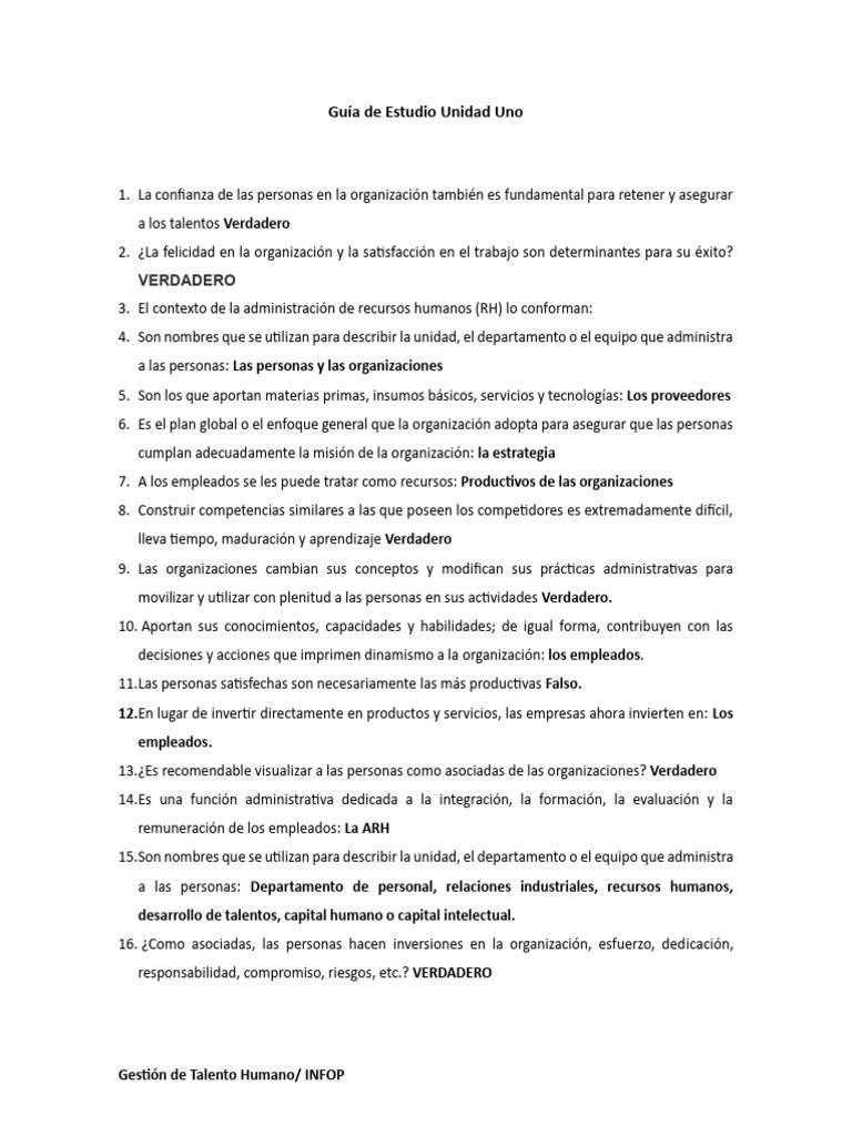 Unidad 1 y 2 GTH | PDF | Gestión de recursos humanos | Business