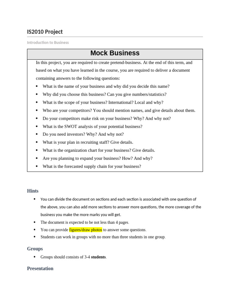 IS2010 Project | PDF