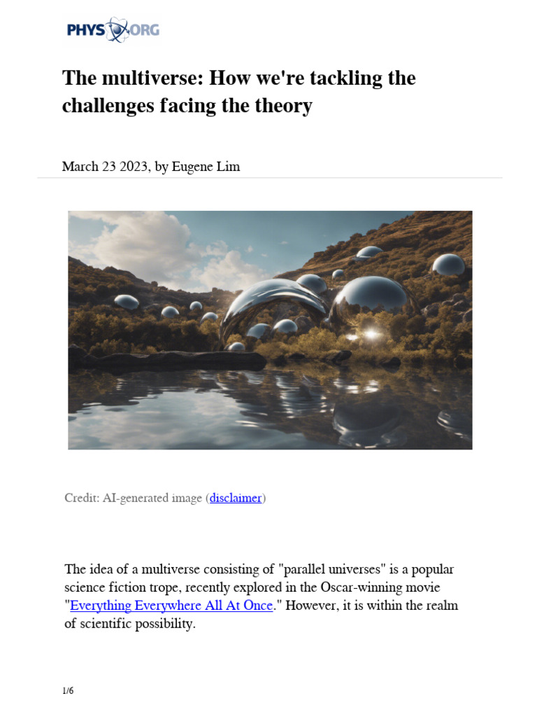 2023 03 Multiverse Tackling Theory 2 | PDF | Inflation (Cosmology ...