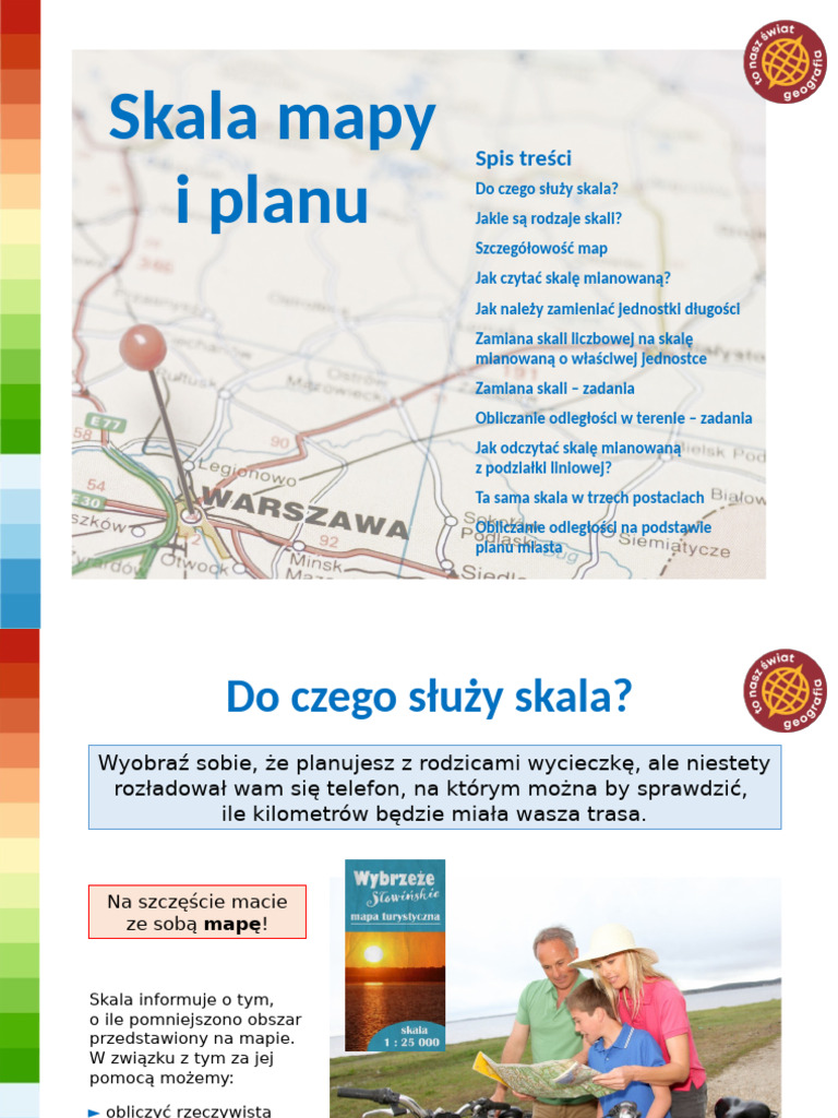 Geografia 5 Prezentacja Skala Mapy I Planu | PDF