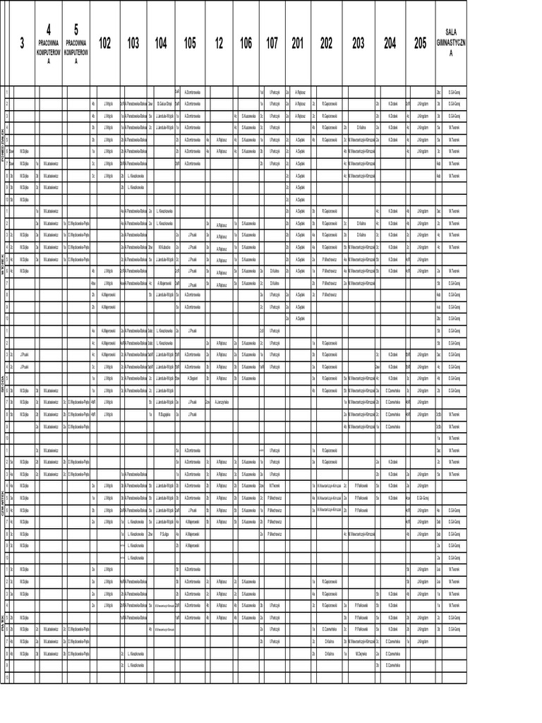 Plan Lekcji 2024 25 Sale Szkola Ver2 | PDF