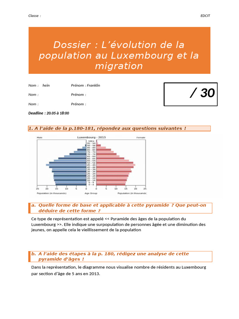 Évolution démographique au Luxembourg | PDF | Immigration | Migration ...