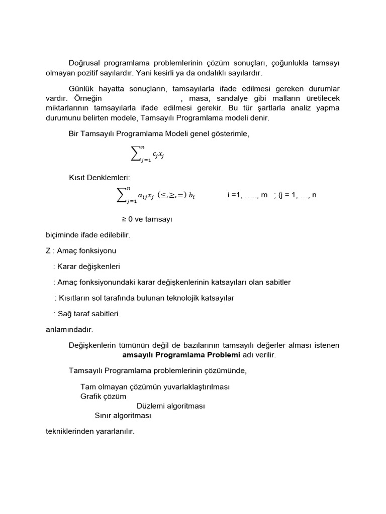 Hafta SsonYÖNEYLEM - TAMSAYILI PROGRAMLAMA | PDF