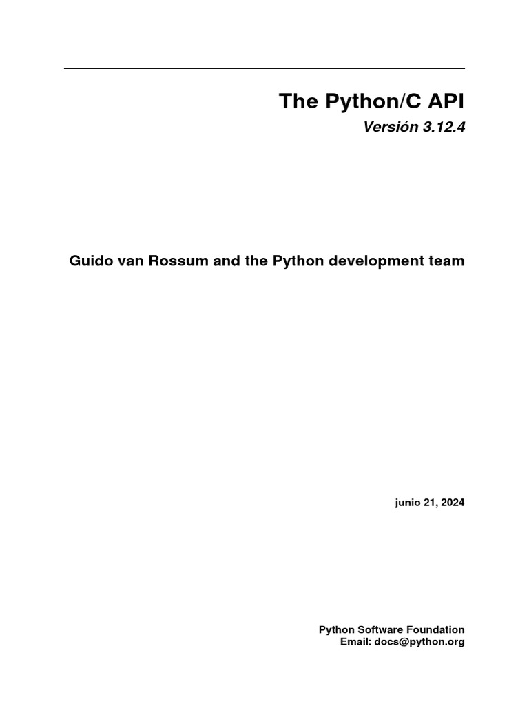 The Python C- API | PDF | Python (lenguaje de programación) | Software de la aplicacion