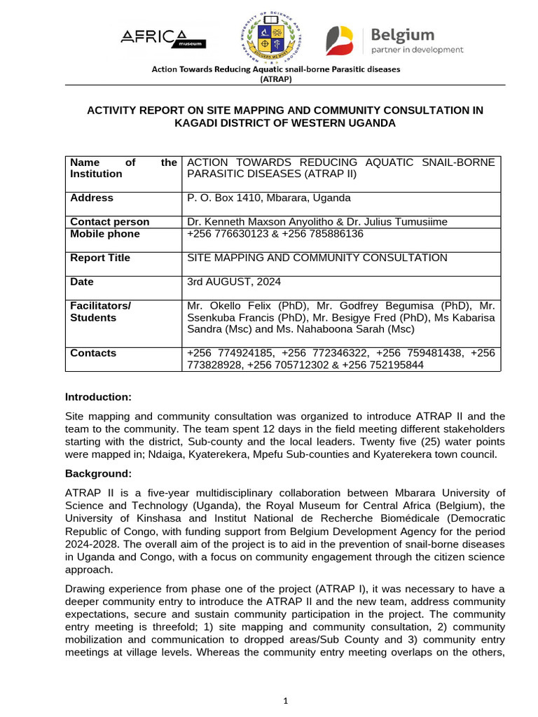 Report On Site Mapping And Community Consultation Pdf Sanitation