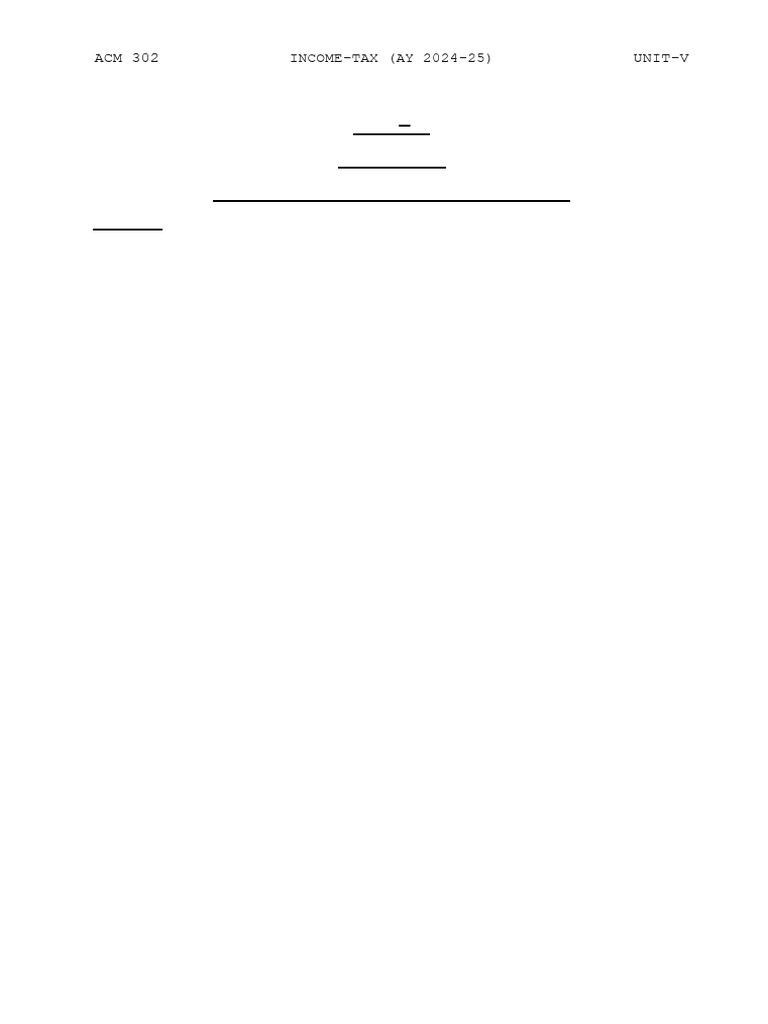 Acm 302 Unit-5 Ay 2024-25 | PDF | Income Tax | Taxes