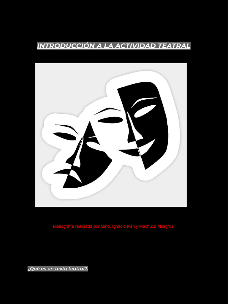 Introducción Básica Al Teatro - Miño Ignacio Iván - Machuca Milagros ...